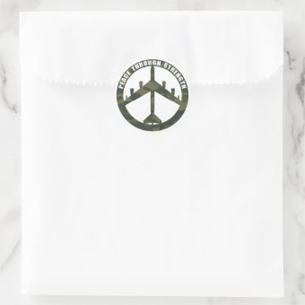Peace Through Strength Classic Round Sticker | Zazzle