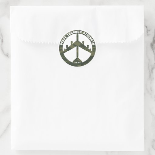 Peace Through Strength Classic Round Sticker | Zazzle