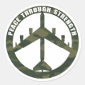 Peace Through Strength Classic Round Sticker | Zazzle