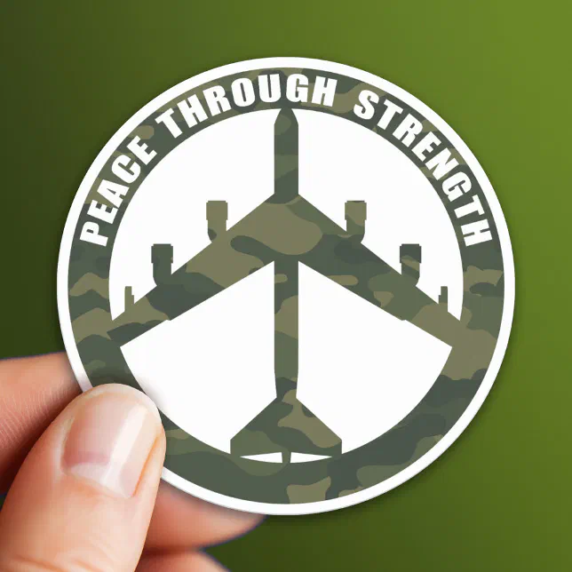 Peace Through Strength Classic Round Sticker | Zazzle