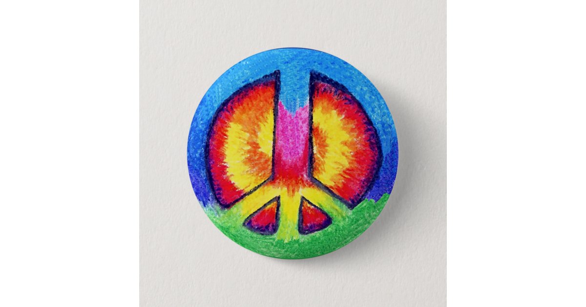 Peace Tie~Dye Pinback Button | Zazzle