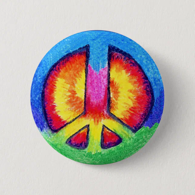Peace Tie~Dye Pinback Button | Zazzle