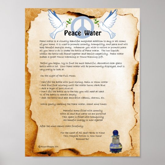 PEACE WATER POSTER | Zazzle.com