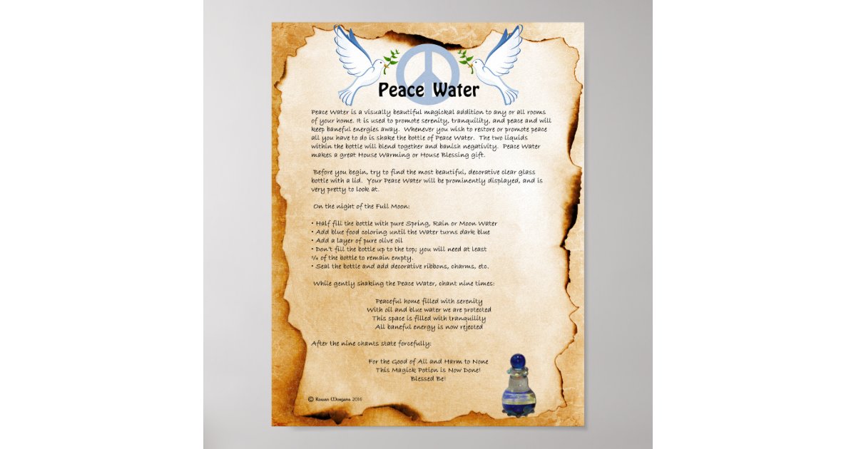 PEACE WATER POSTER | Zazzle