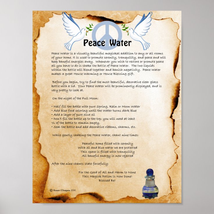 PEACE WATER POSTER | Zazzle