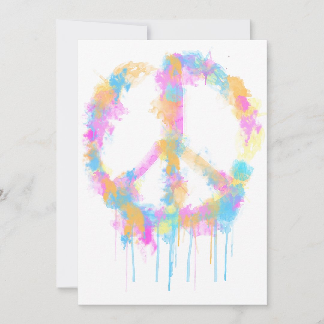 Peace Watercolor Design Invitation/Greeting Card | Zazzle