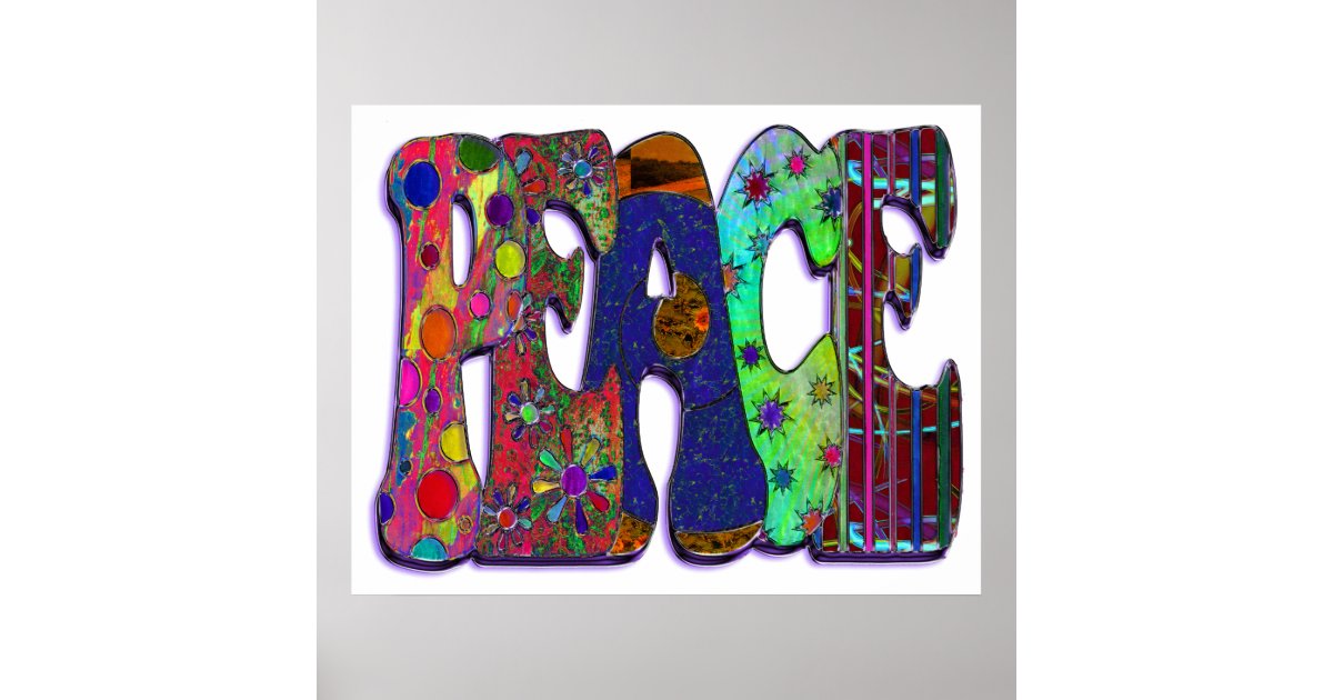 Peace Word Art Poster | Zazzle