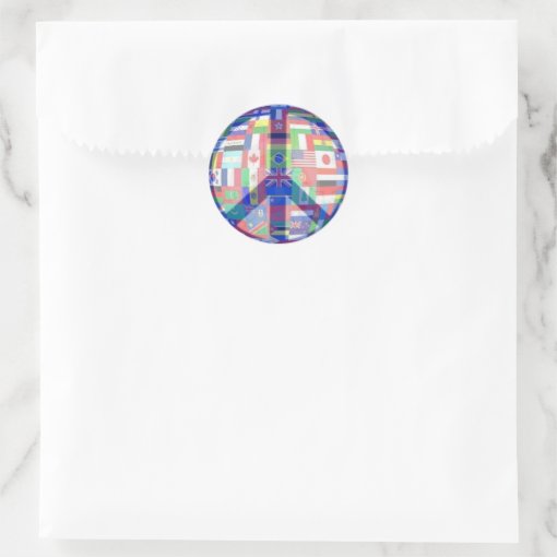 Peace & World Flags Sticker | Zazzle