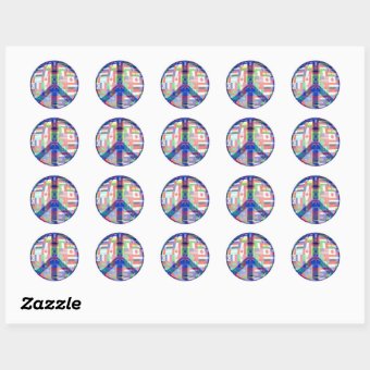 Peace & World Flags Sticker | Zazzle