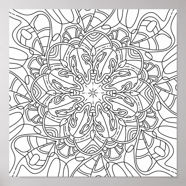 Peaceful Autumn: Fall Foliage Coloring Poster | Zazzle