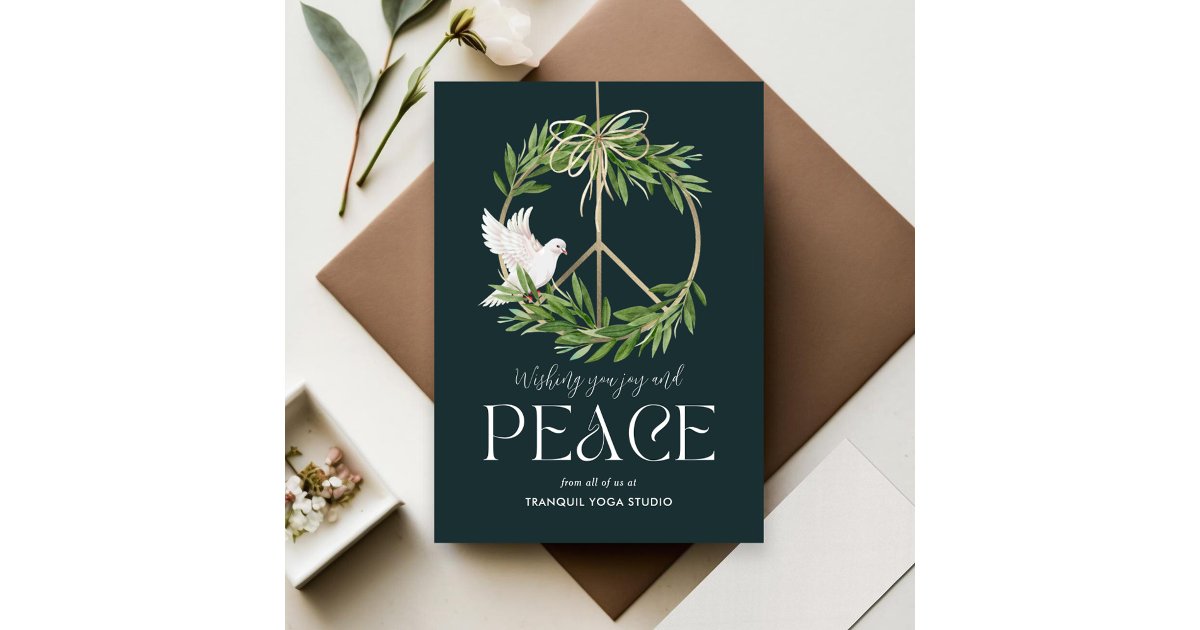 Peaceful Dove Business Holiday Card | Zazzle