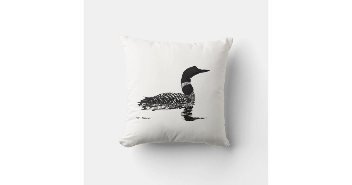Peaceful loon throw pillow | Zazzle