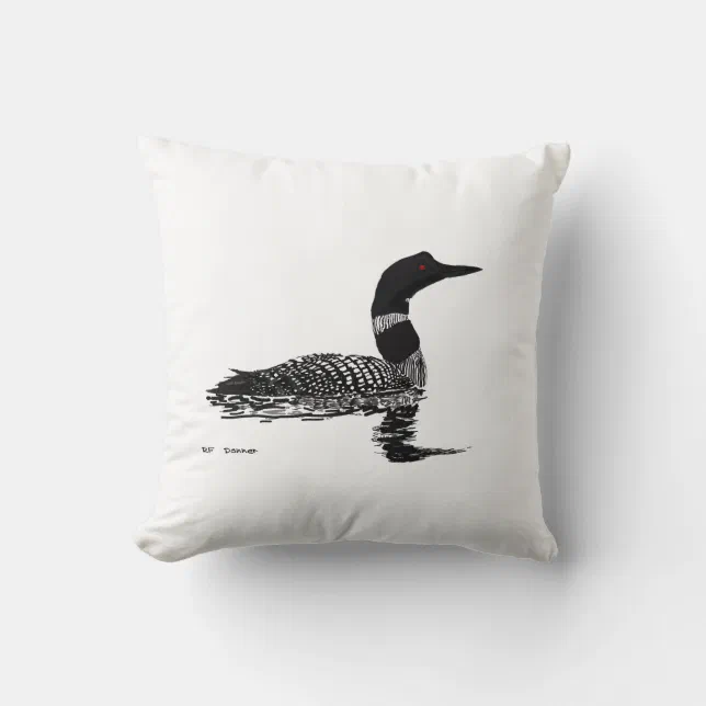 Peaceful loon throw pillow | Zazzle