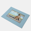 Peaceful Siamese Cat Painting Doormat | Zazzle