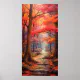 Peaceful Strolling Autumn Park Fine Art Poster | Zazzle