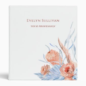 Peach and blue tropical binder | Zazzle