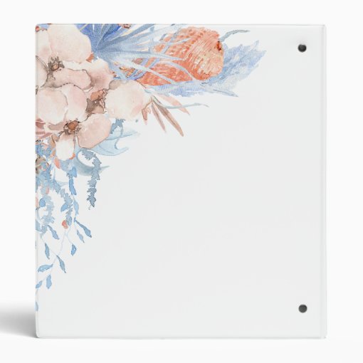 Peach and blue tropical binder | Zazzle