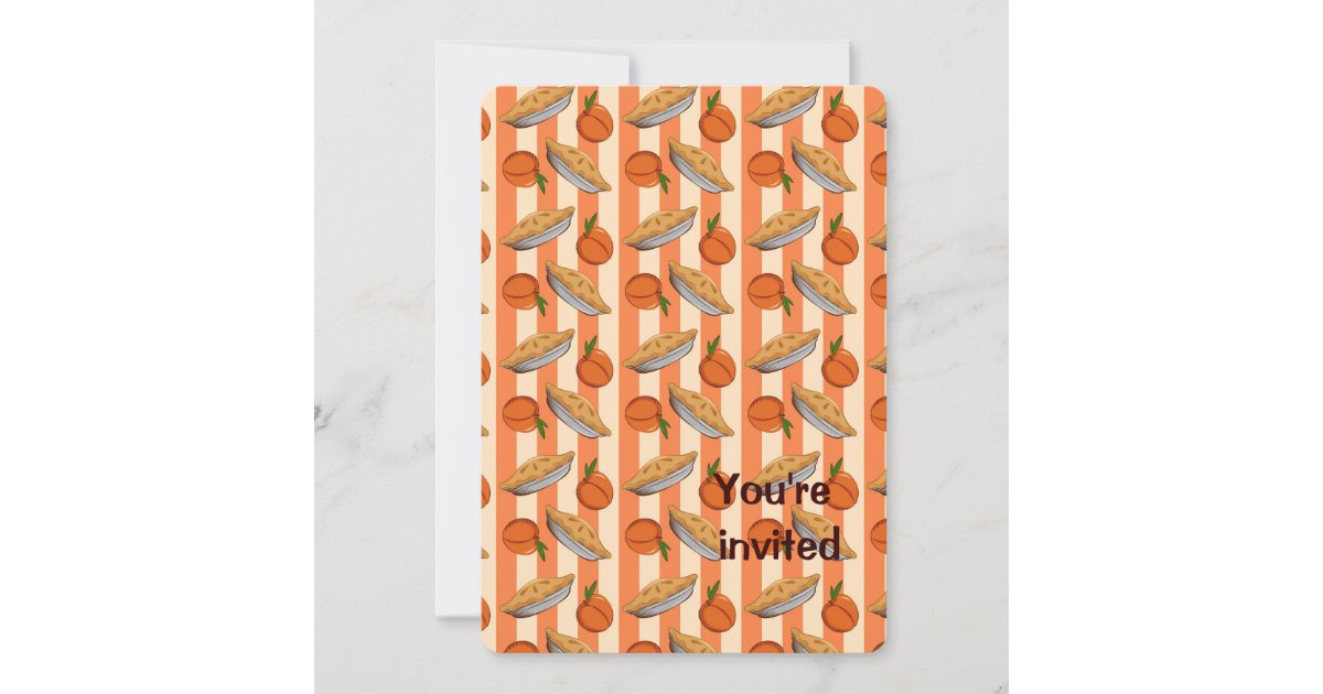 Peach and pie patten invitation | Zazzle