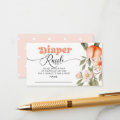 Peach baby shower diaper raffle ticket enclosure card | Zazzle