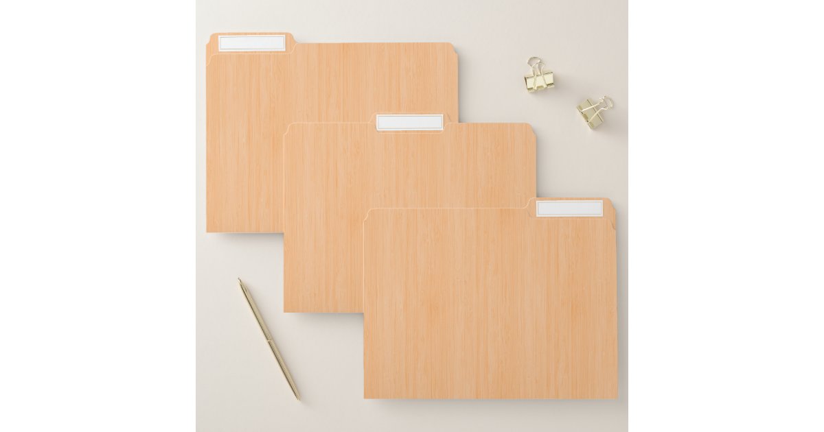 Peach Bamboo Wood Grain Look File Folder | Zazzle