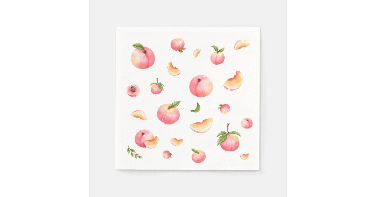 Peach Birthday Napkins | Zazzle