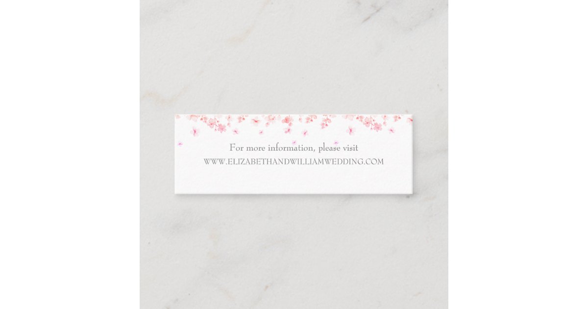 Peach Blossom Floral Wedding Calling Card | Zazzle