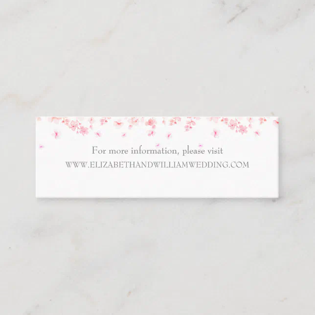 Peach Blossom Floral Wedding Calling Card | Zazzle