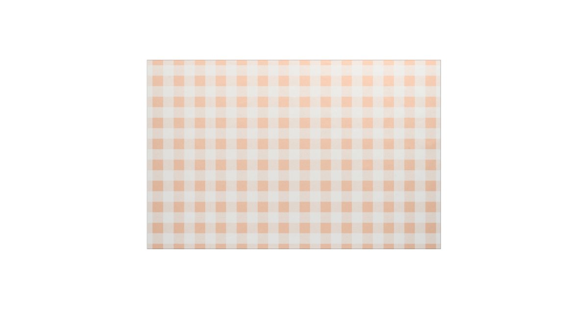 Peach Buffalo Check Pattern Fabric | Zazzle