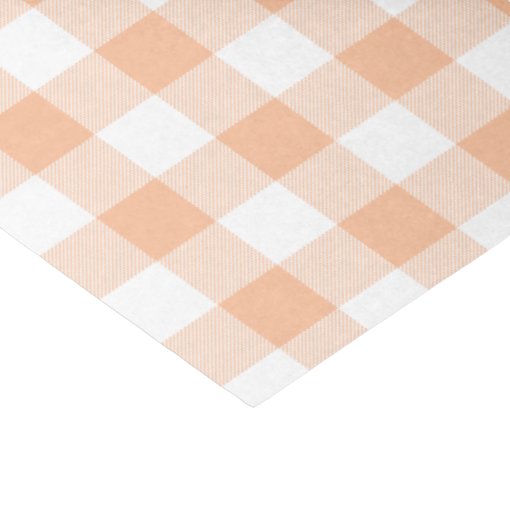 Peach Buffalo Check Pattern Tissue Paper | Zazzle