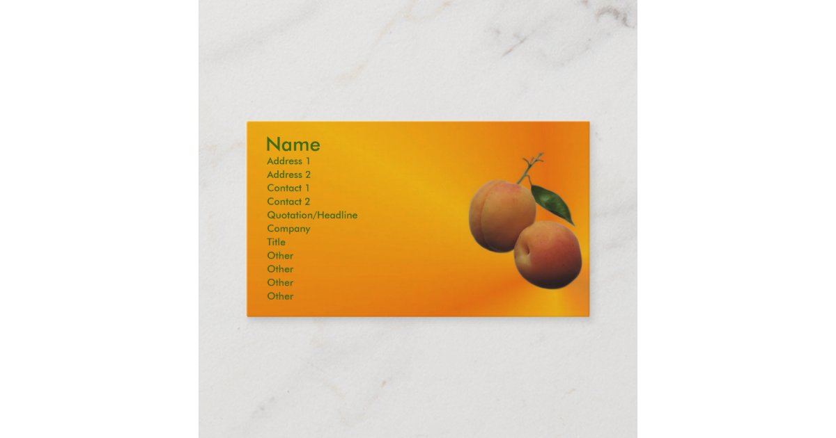 Peach Business Card | Zazzle