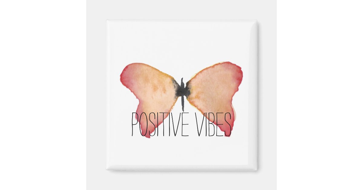 Peach butterfly inspirational quote magnet | Zazzle