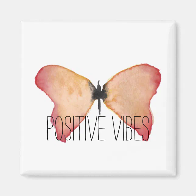 Peach butterfly inspirational quote magnet | Zazzle