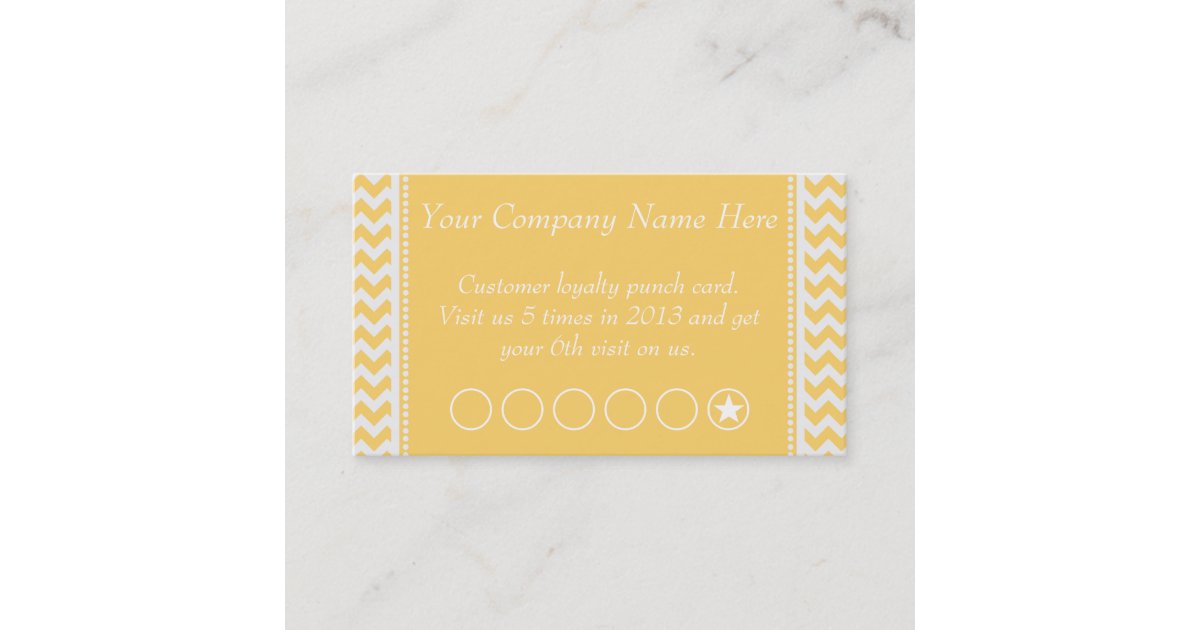 Peach Chevron Discount Promotional Punch Card | Zazzle