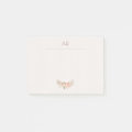 Peach Cream Watercolor Floral Ivory Monogram Post-it Notes | Zazzle