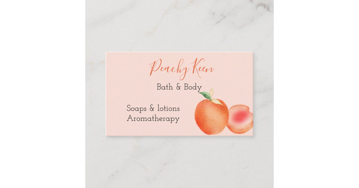 Peach Design Standard, 3.5" x 2.0" Business Card | Zazzle