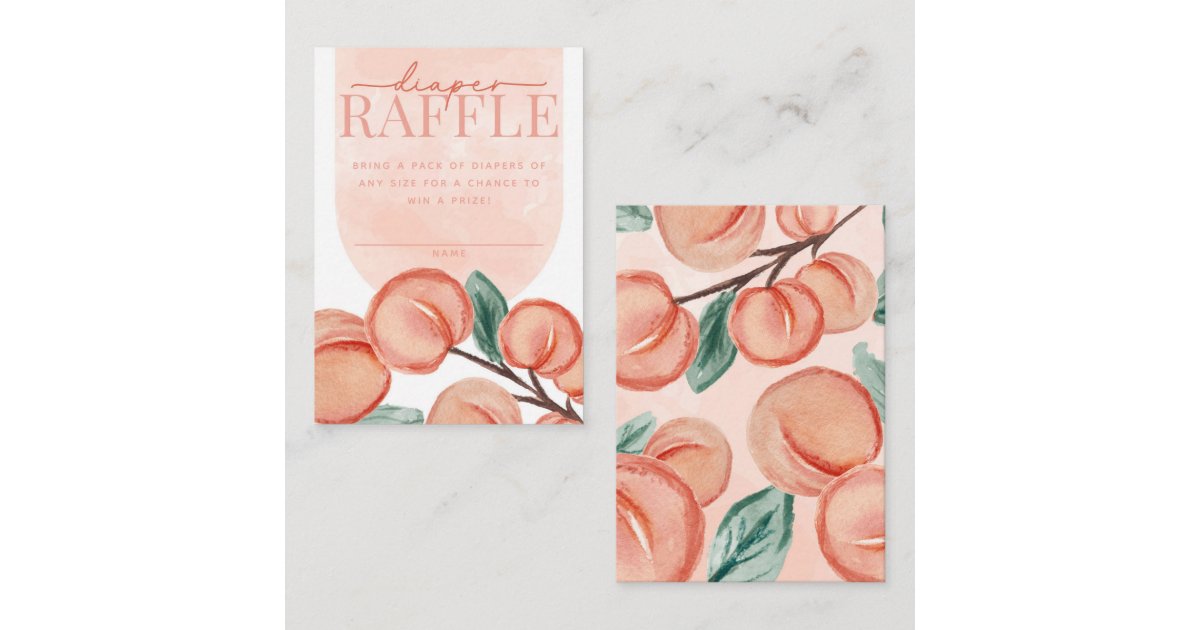 Peach Diaper and Wipes Raffle Card Insert | Zazzle