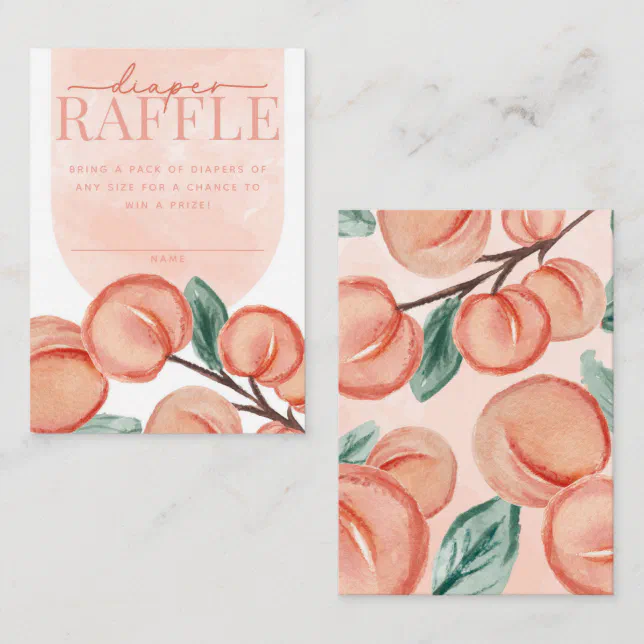 Peach Diaper and Wipes Raffle Card Insert | Zazzle
