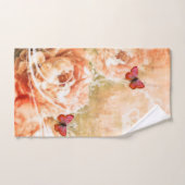 Peach floral bath towel set | Zazzle