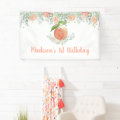 Peach Floral Greenery Birthday Banner | Zazzle