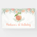 Peach Floral Greenery Birthday Banner | Zazzle