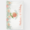 Peach Floral Greenery Birthday Banner | Zazzle