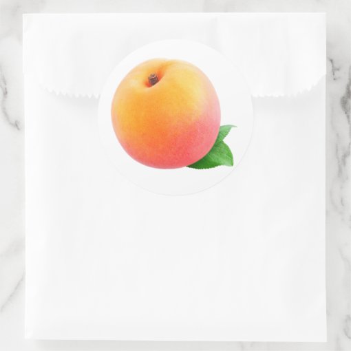 Peach fruit classic round sticker | Zazzle