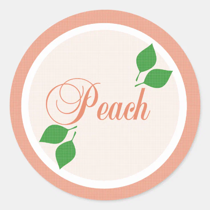 Peach Fruit Label Sticker | Zazzle