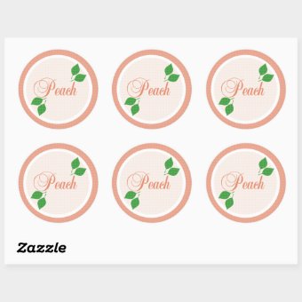 Peach Fruit Label Sticker | Zazzle