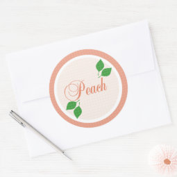 Peach Fruit Label Sticker | Zazzle