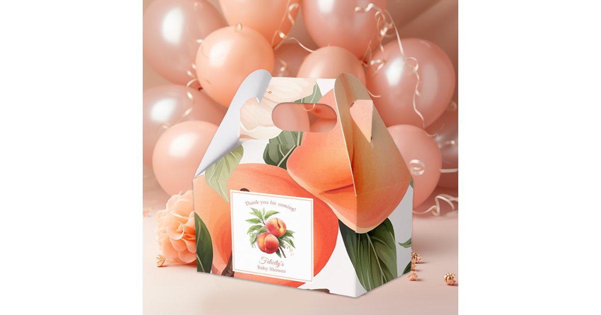 Peach Fuzz Baby Shower Favor Boxes | Zazzle