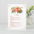 Peach Fuzz Baby Shower Menu | Zazzle