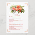 Peach Fuzz Baby Shower Menu | Zazzle