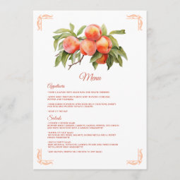 Peach Fuzz Baby Shower Menu | Zazzle