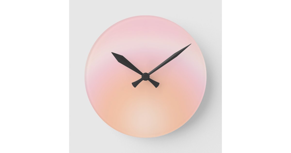 Peach Fuzz Gradient Round Clock | Zazzle